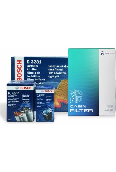 Bosch Citroen C3 1.2 Puretech 82 Hp Filtre Bakım Seti (2018-2022) 3 Lu Bosch Citroen C3 1.2 Puretech 82 Hp Filtre Bakım Seti (2018-2022) 3 Lu