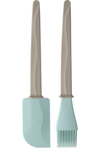 Zuzu Made Lüks Bakglad 2'li Silikon Yumurta Fırçası ve Spatula Seti Bej - Mavi Zuzu Made Lüks Bakglad 2'li Silikon Yumurta Fırçası ve Spatula Seti Bej - Mavi