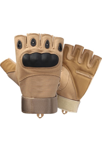 Qualife Yarım Parmak Spor Eldiveni-Bej (Yurt Dışından)