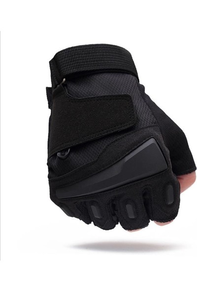 Qualife Erkek Yarım Parmak Spor Fitness Eldiveni-Siyah (Yurt Dışından)