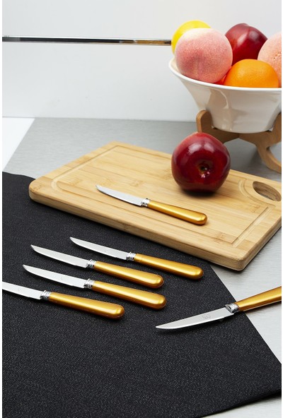 Zuzu Made Vintage Gold 6'lı Lüx Meyve Kahvaltı ve Tatlı Bıçak Seti 16.5 cm Bal Köpüğü Zuzu Made Vintage Gold 6'lı Lüx Meyve Kahvaltı ve Tatlı Bıçak Seti 16.5 cm Bal Köpüğü