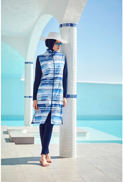 H-2942-21 Lina Tam Kapalı Bayan Tesettür Mayo Lacivert H-2942-21 Lina Tam Kapalı Bayan Tesettür Mayo Lacivert