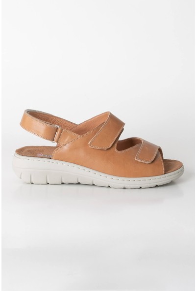 Modaviki Hakiki Deri Anatomik Sandalet Taba ZND2164