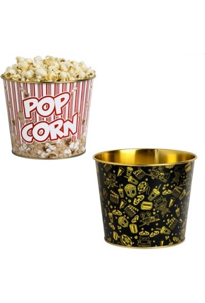 Dream's Home Metal Popcorn Mısır Kovası 2.4 L 2 Adet Dream's Home Metal Popcorn Mısır Kovası 2.4 L 2 Adet