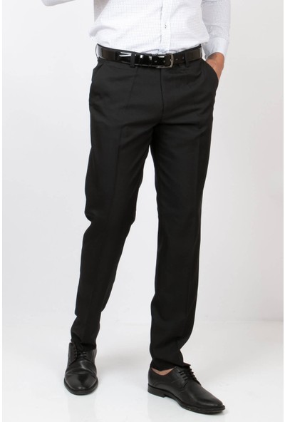 Modaviki Erkek Dar Paça Kumaş Pantolon Siyah MDV203