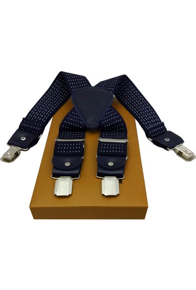 Kemer Dünyası Metal 4 Klipsli Uçları Derili Lüx Pantolon Askısı