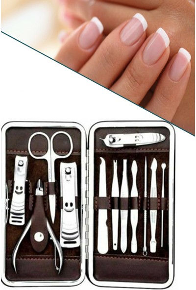 Mobee Starmax Çantalı Tırnak Makası Cımbız Törpü 12 Parça Manikür Pedikür Seti