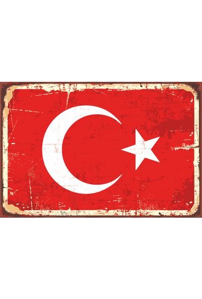 Hayat Poster Türk Bayrağı Retro Vintage Tarz Ay Yıldız Ahşap Tablo Poster Hayat Poster Türk Bayrağı Retro Vintage Tarz Ay Yıldız Ahşap Tablo Poster