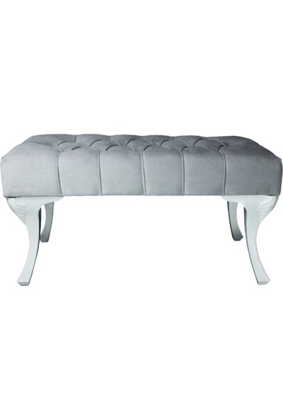 Alda Gelsin Gri Kapitoneli Ayakucu Bench Puf Gri