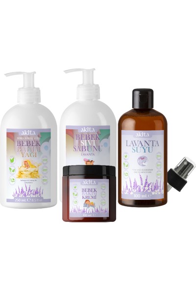Akita Doğal Bebek Bakım Seti - Lavanta Akita Doğal Bebek Bakım Seti - Lavanta