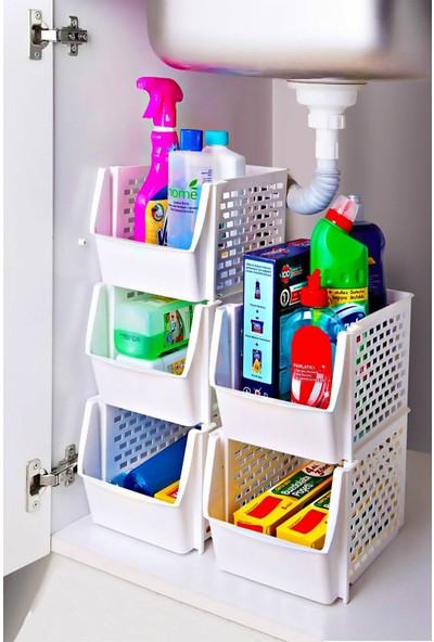 Pazarika Kat Kat Beyaz Çok Amaçlı Dolap Organizeri (3 Adet) Pazarika Kat Kat Beyaz Çok Amaçlı Dolap Organizeri (3 Adet)