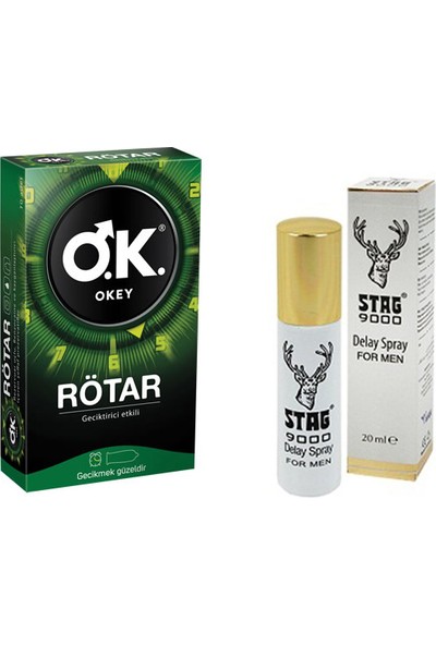 Okey Prezervatif Rötar + Stag Sprey 9000 Okey Prezervatif Rötar + Stag Sprey 9000
