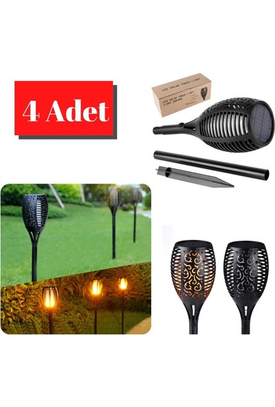 Maksipazar 4 Lü Set Alev Efektli Güneş Enerjili Bahçe Lambası 96 LED Solar Aydınlatma Maksipazar 4 Lü Set Alev Efektli Güneş Enerjili Bahçe Lambası 96 LED Solar Aydınlatma