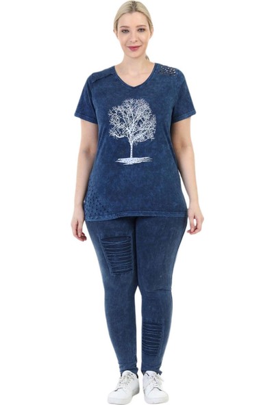 Günay Fierte Kadın Büyük Beden Bluz SWS5190 V Yaka Baskı Detay Kısa Kol Yıkama Penye Spor Pamuk Ilkbahar Yaz Siyah Lacivert Haki Mavi Günay Fierte Kadın Büyük Beden Bluz SWS5190 V Yaka Baskı Detay Kısa Kol Yıkama Penye Spor Pamuk Ilkbahar Yaz Siyah Lacivert Haki Mavi