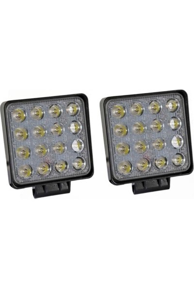 Tas 2tt.tas 12/80V Çalışma Lambası, 16 LED 48W Kare, L-1005, 2 Adet