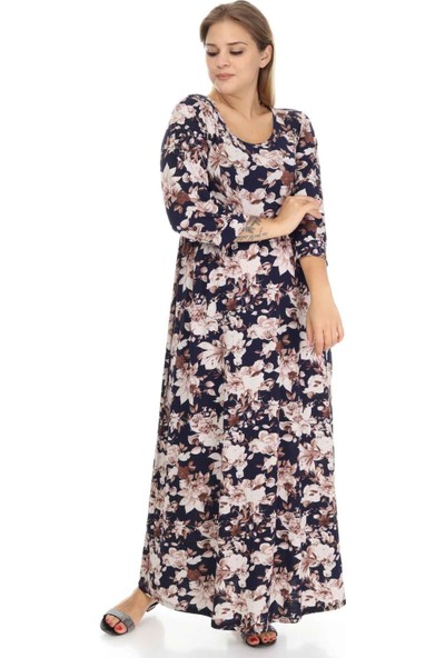 Modayız Bisiklet Yaka Uzun Büyük Beden Elbise 15B-1249