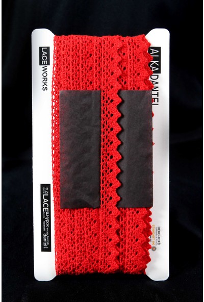 Alka Dantel Pamuk Kırmızı Kopanaki 10 mt Alka Dantel Pamuk Kırmızı Kopanaki 10 mt