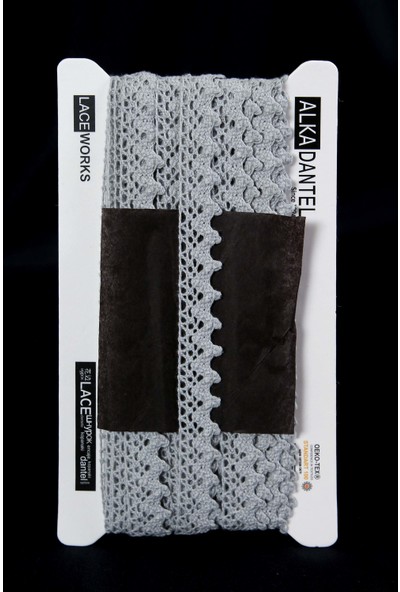 Alka Dantel Pamuk Gri Kopanaki 10 mt