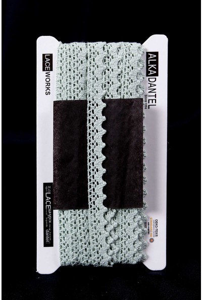 Alka Dantel Pamuk Mint Yeşili Kopanaki 10 mt Alka Dantel Pamuk Mint Yeşili Kopanaki 10 mt