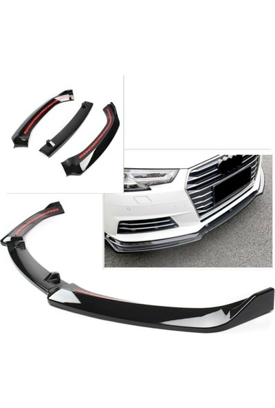Mm Oto Audi A4 Ön Tampon Lip Serisi Piona Black 3 Prç Mm Oto Audi A4 Ön Tampon Lip Serisi Piona Black 3 Prç