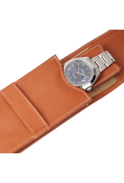 One Watch El Yapımı Saffiano Dana Derisi Saat Kesesi - Saat Kutusu