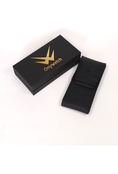 One Watch El Yapımı Saffiano Dana Derisi Saat Kesesi - Saat Kutusu