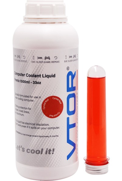 Vtor Bilgisayar Soğutma Sıvısı - Kristal Kırmızı - 1000ML
