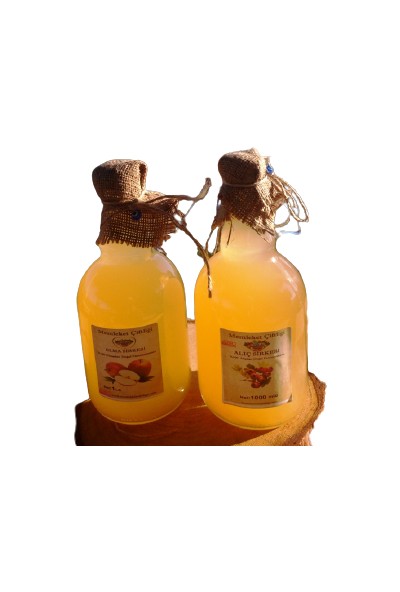 Alıç Sirkesi Elma Sirkesi Cam Şişe 2'li 1 Lt