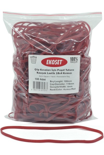 Ekoset Çöp Kovaları Için Poşet Tutucu Kauçuk Lastik 18X4 Kırmızı Ekoset Çöp Kovaları Için Poşet Tutucu Kauçuk Lastik 18X4 Kırmızı