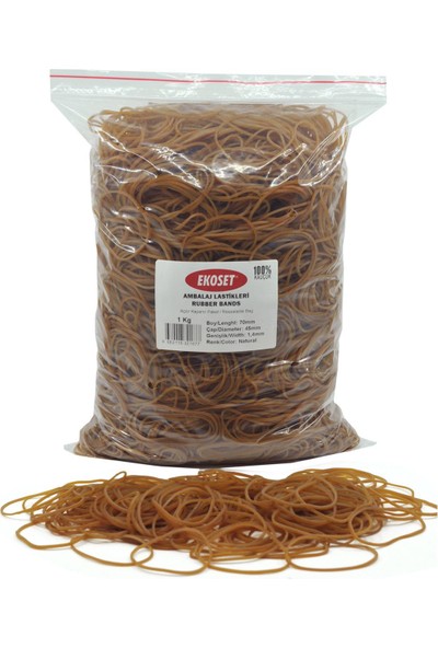Ekoset Kauçuk Paket Ambalaj Para Lastiği 70'lik 1 kg 70 mm