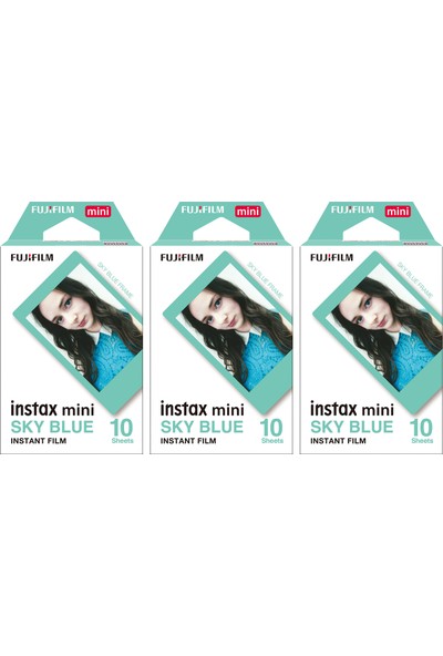 Instax Mini Sky Blue Edition 10X3 Film Seti Instax Mini Sky Blue Edition 10X3 Film Seti