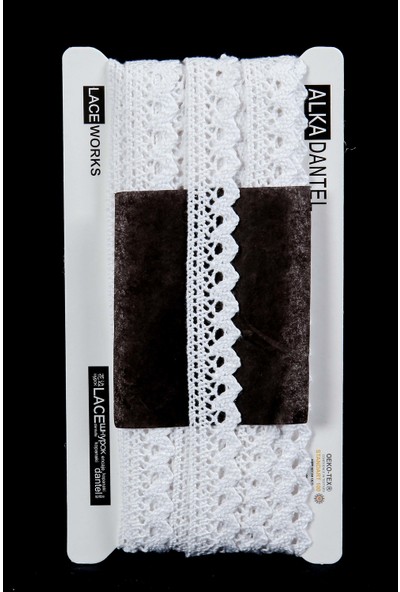 Alka Dantel Pamuk Beyaz Kopanaki 10 mt