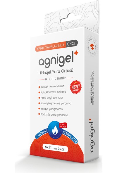 Agnigel - Hidrojel Yara Örtüsü | Yanık Yaraları | 6X11CM / 5 Adet Agnigel - Hidrojel Yara Örtüsü | Yanık Yaraları | 6X11CM / 5 Adet