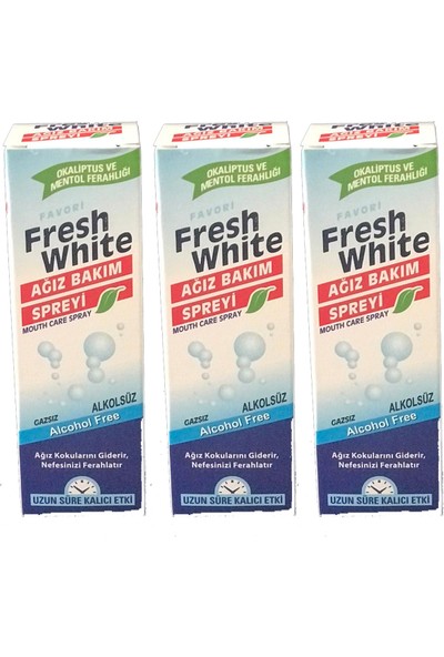 Fresh White Ağız Bakım Spreyi 30 ml 3'lü Paket Fresh White Ağız Bakım Spreyi 30 ml 3'lü Paket
