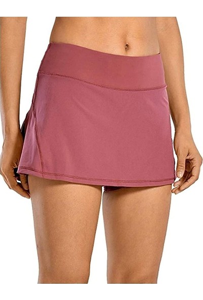 Asksa Kadın 2'si 1 Arada Spor Şort Etek Tenis Eteği Cepli Mini Etek