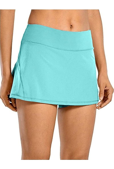 Asksa Kadın 2'si 1 Arada Spor Şort Etek Tenis Eteği Cepli Mini Etek